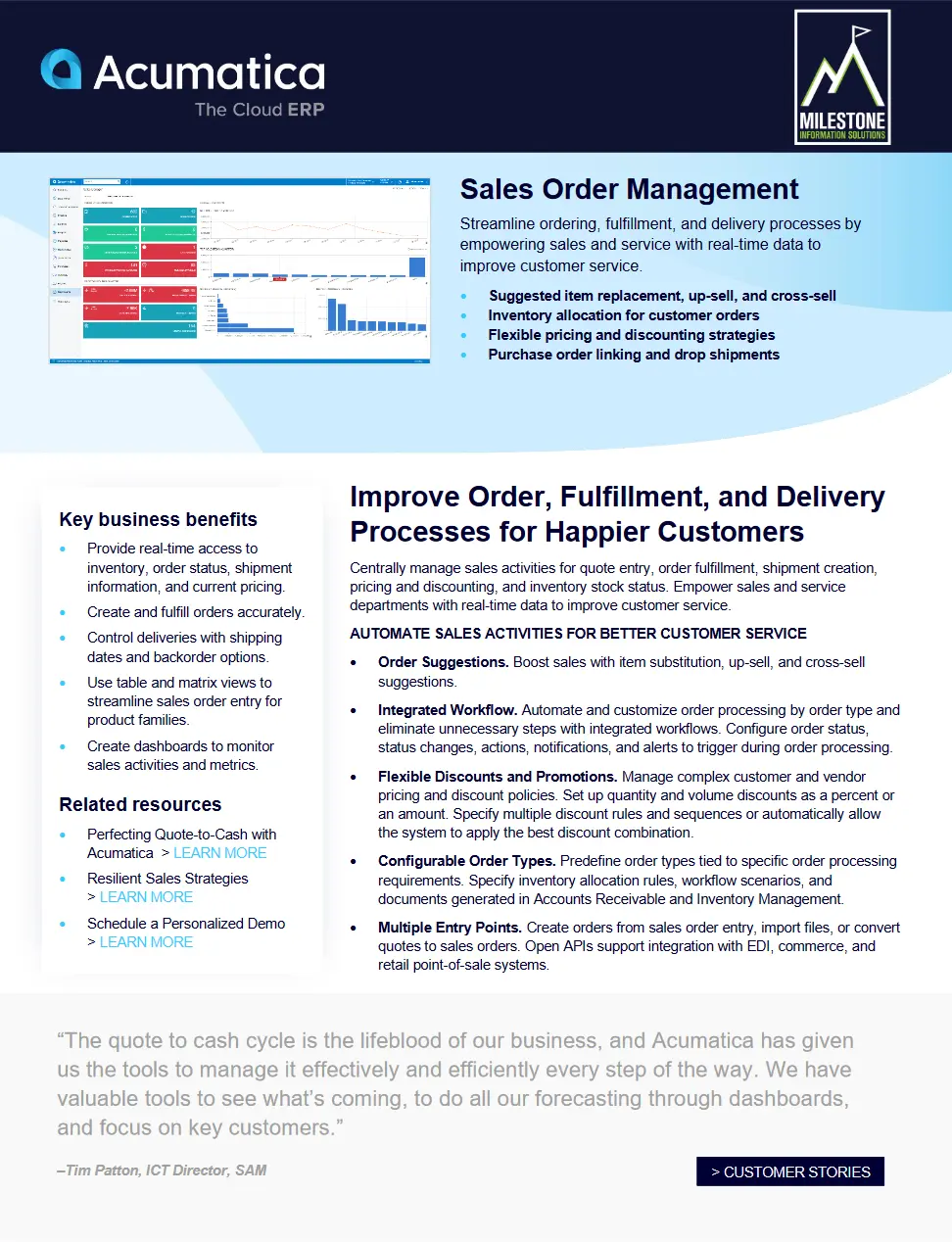Acumatica Sales Order Management | Milestone Information Solutions